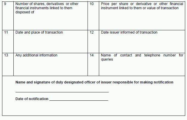 New Notification Forms For PDMR Notifications Under Market Abuse ...